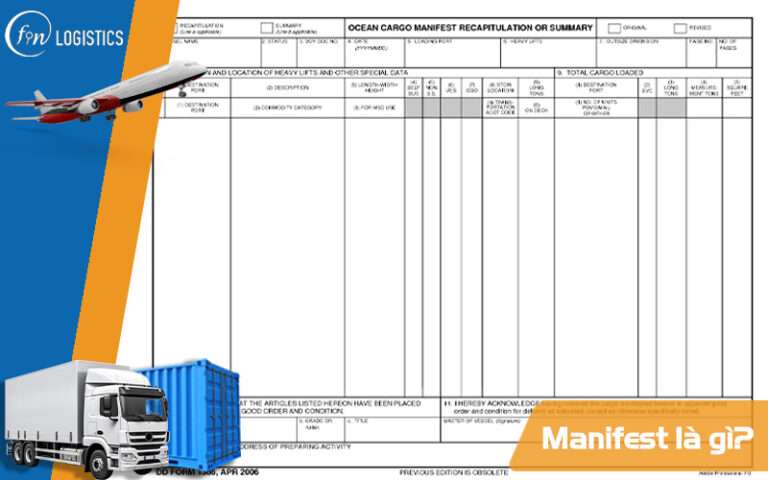 Manifest Là Gì? Hướng Dẫn Cách Kê Khai E-Manifest Năm 2025